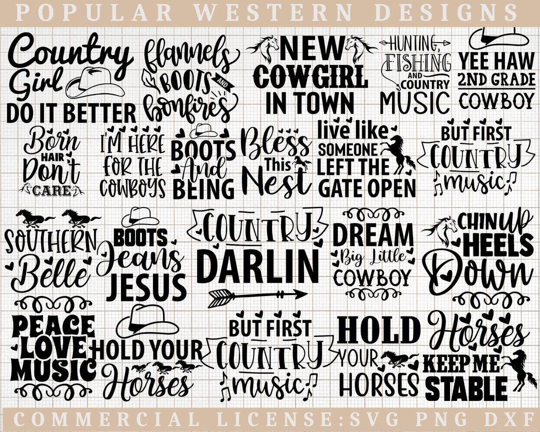 Rustic Western SVG Bundle for Cricut and Silhouette, Perfect for DIY ...