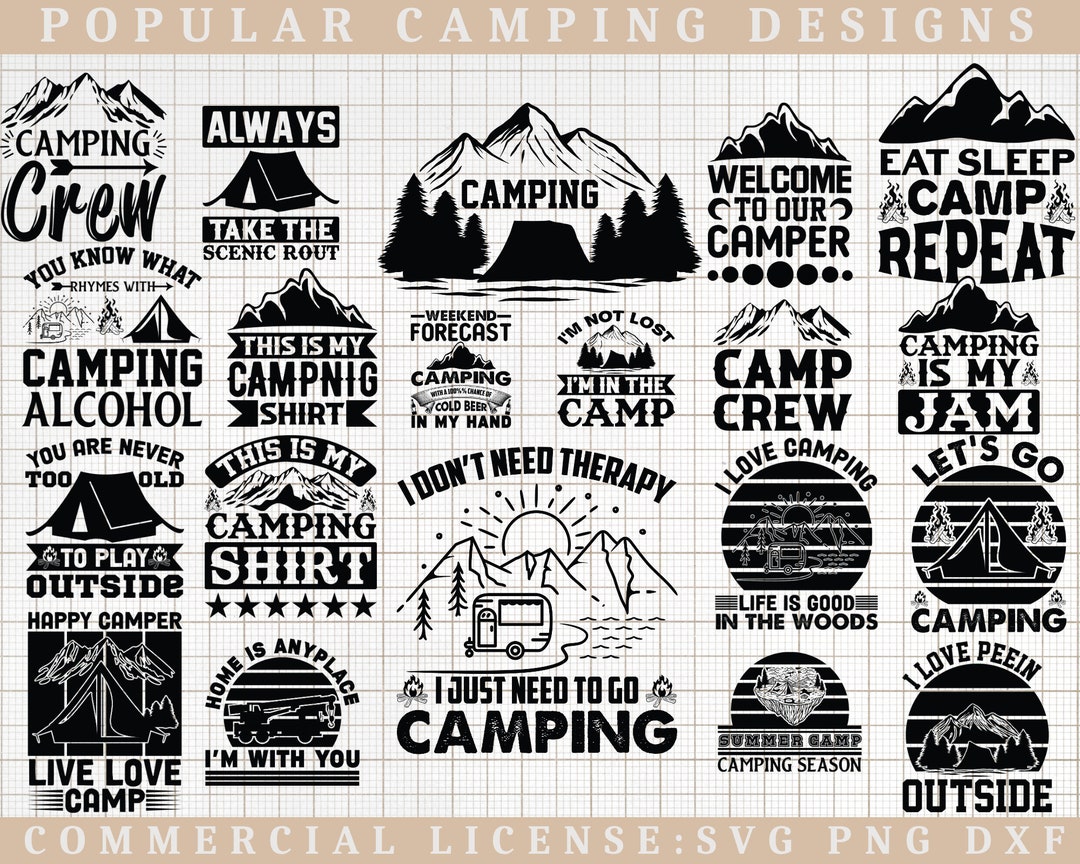 Camping SVG Bundle for Cricut and Silhouette, Perfect for Outdoors ...