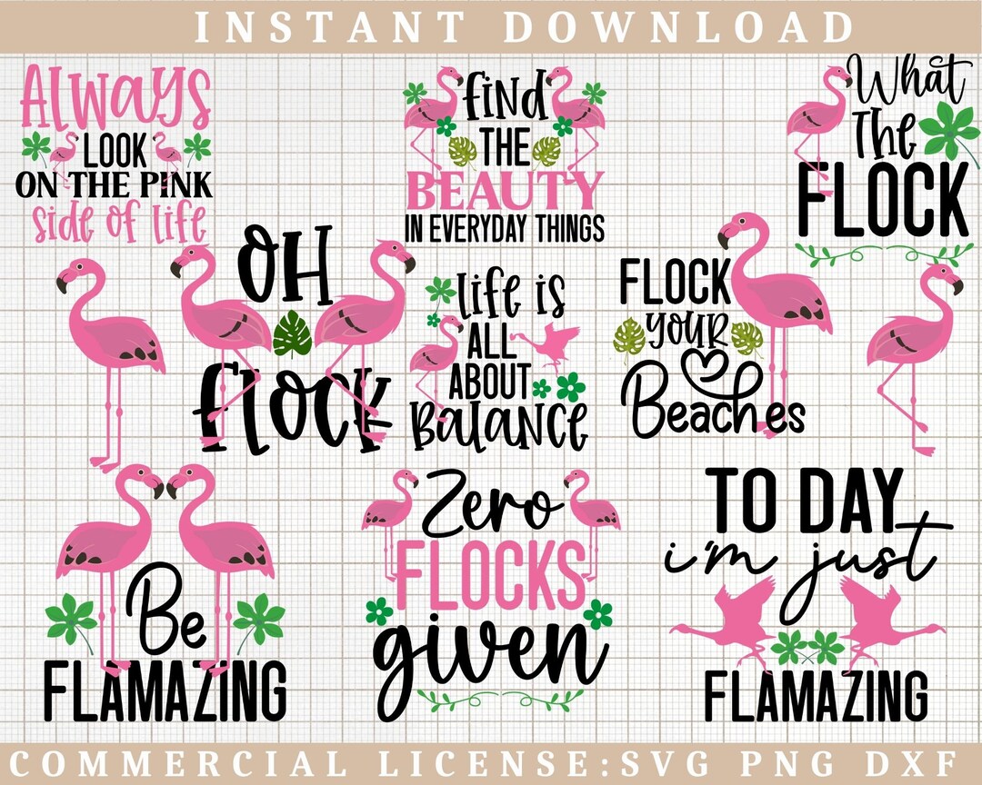 FLAMINGO QUOTES SVG Bundle, Flamingo Svg Png Dxf Eps, Flamingo Clipart ...