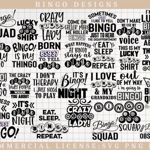 Bingo SVG Bundle, Bingo PNG, Bingo DXF, Bingo Lady Svg, Bingo Games Svg ...