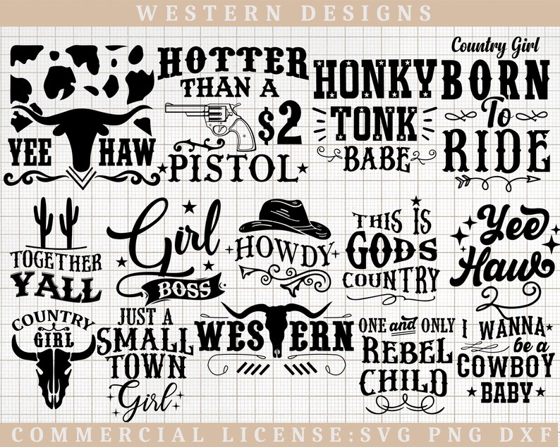 Western Svg Bundle Western Svgcountry Svgcowboy Svgfarm - Etsy