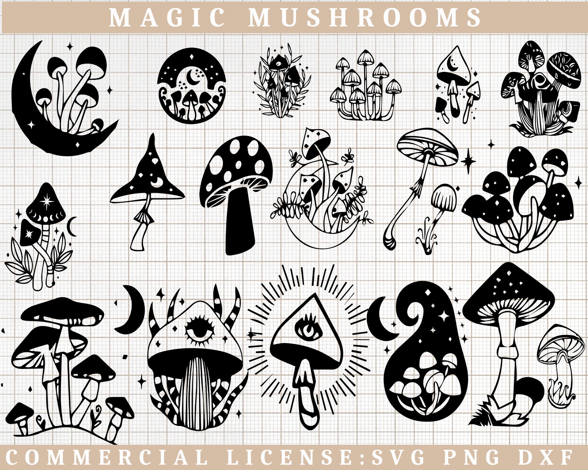 MUSHROOM SVG BUNDLE Magic Mushroom Svg Dxf Png Jpg - Etsy Australia