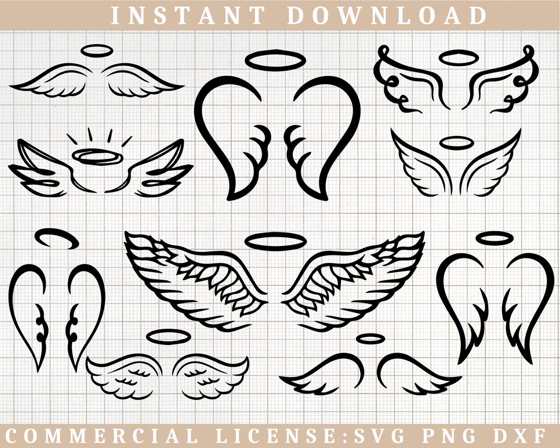 ANGEL WINGS SVG Engel SVG Flügel SVG Engel Flügel Clip Art - Etsy.de