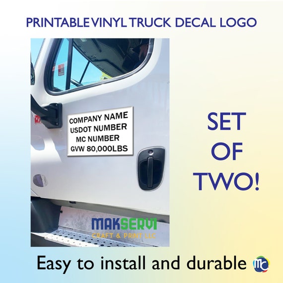 Truck Trailer Full Color Printable Vinyl Sticker US DOT & MC | Etsy