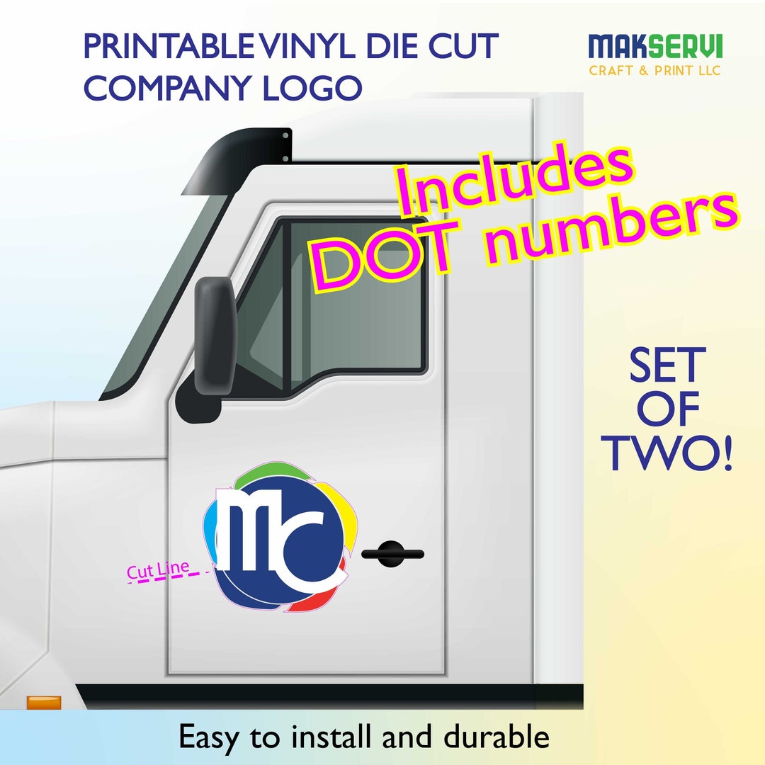 Truck Trailer Full Color Printable Vinyl Sticker Company Logo Die Cut ...