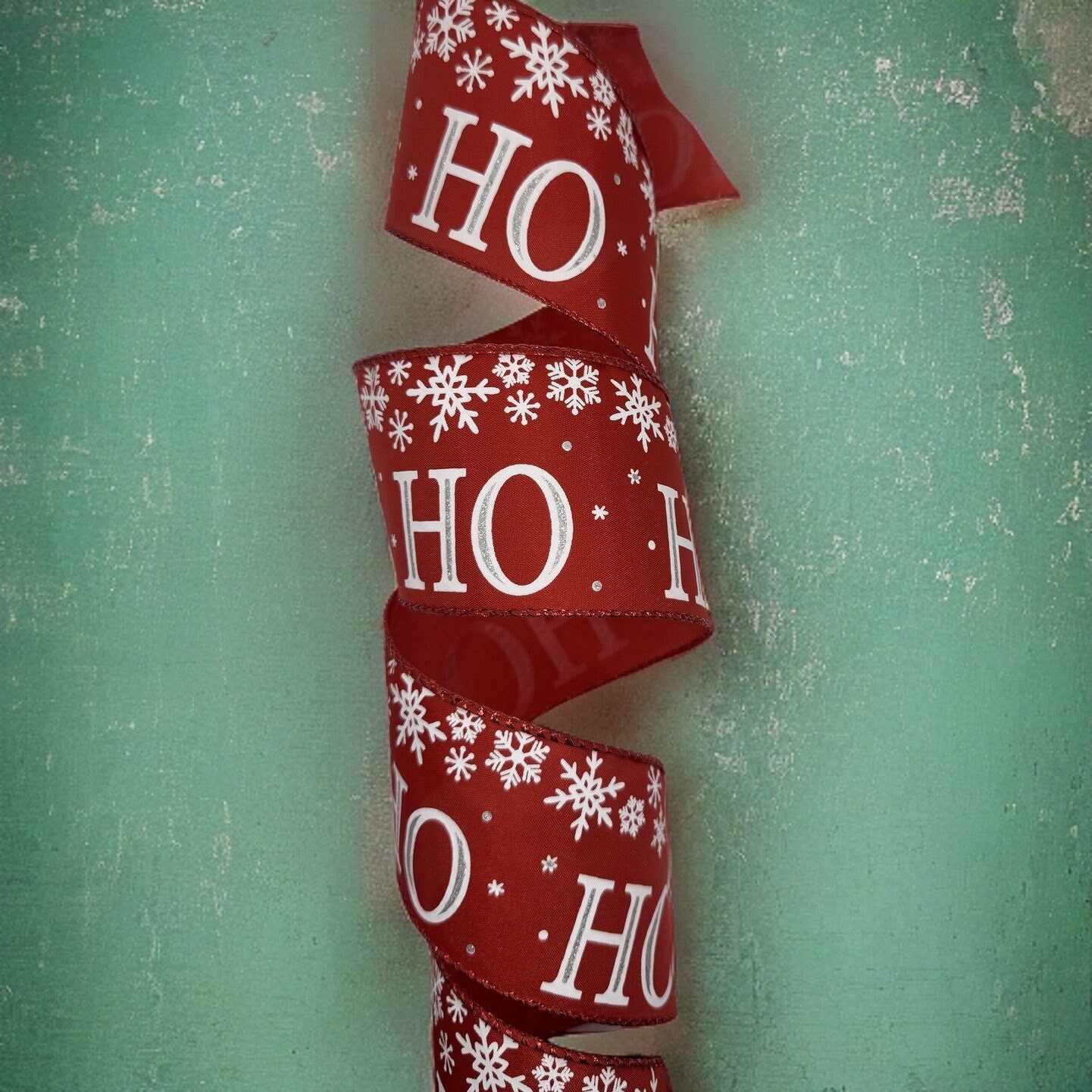 Santa Ribbon Red ho Ho Ho Ribbon With Snowflakes - Etsy