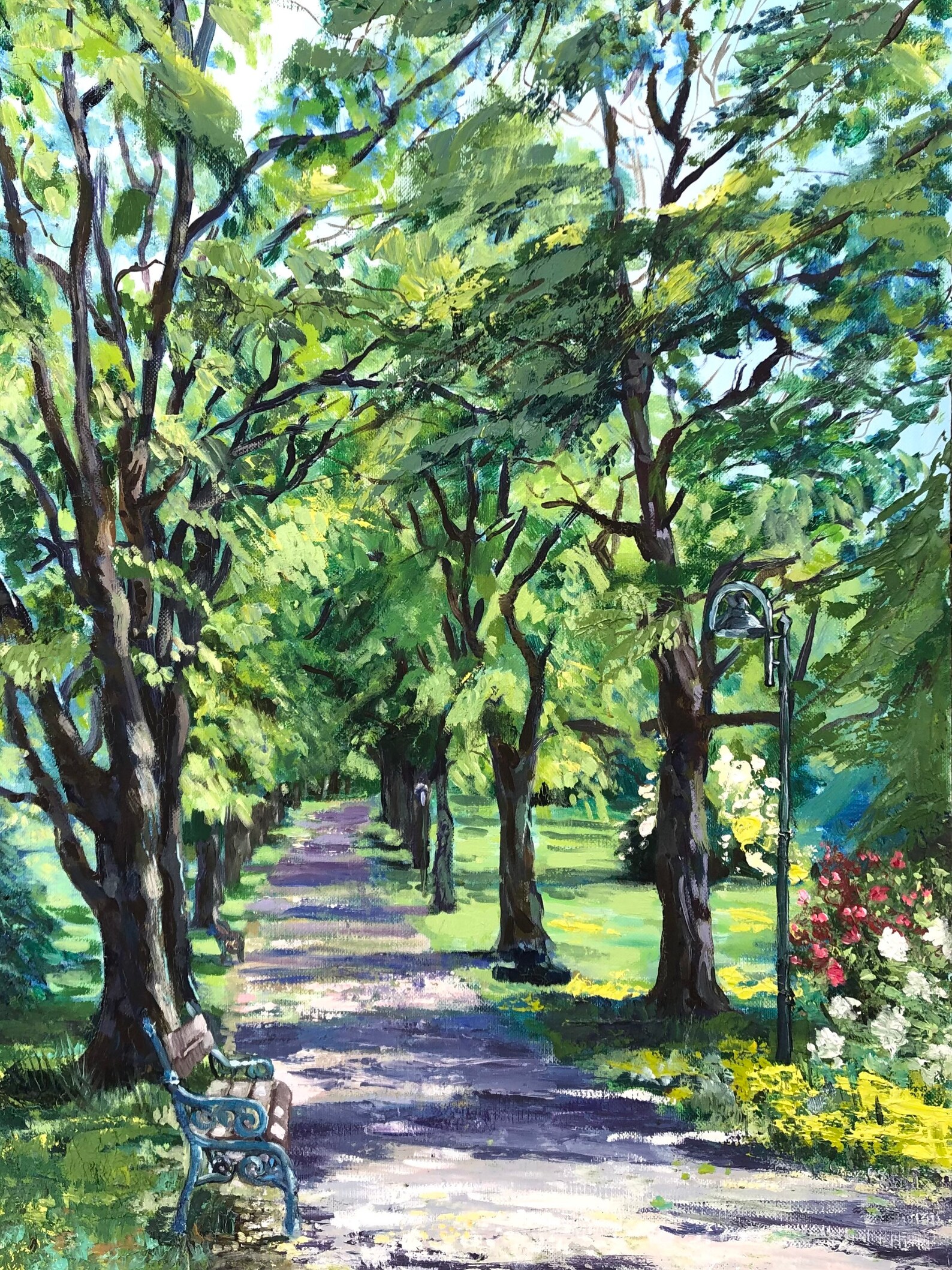 Green Park Artwork Original Painting Meadows Park Artwork Nature ...