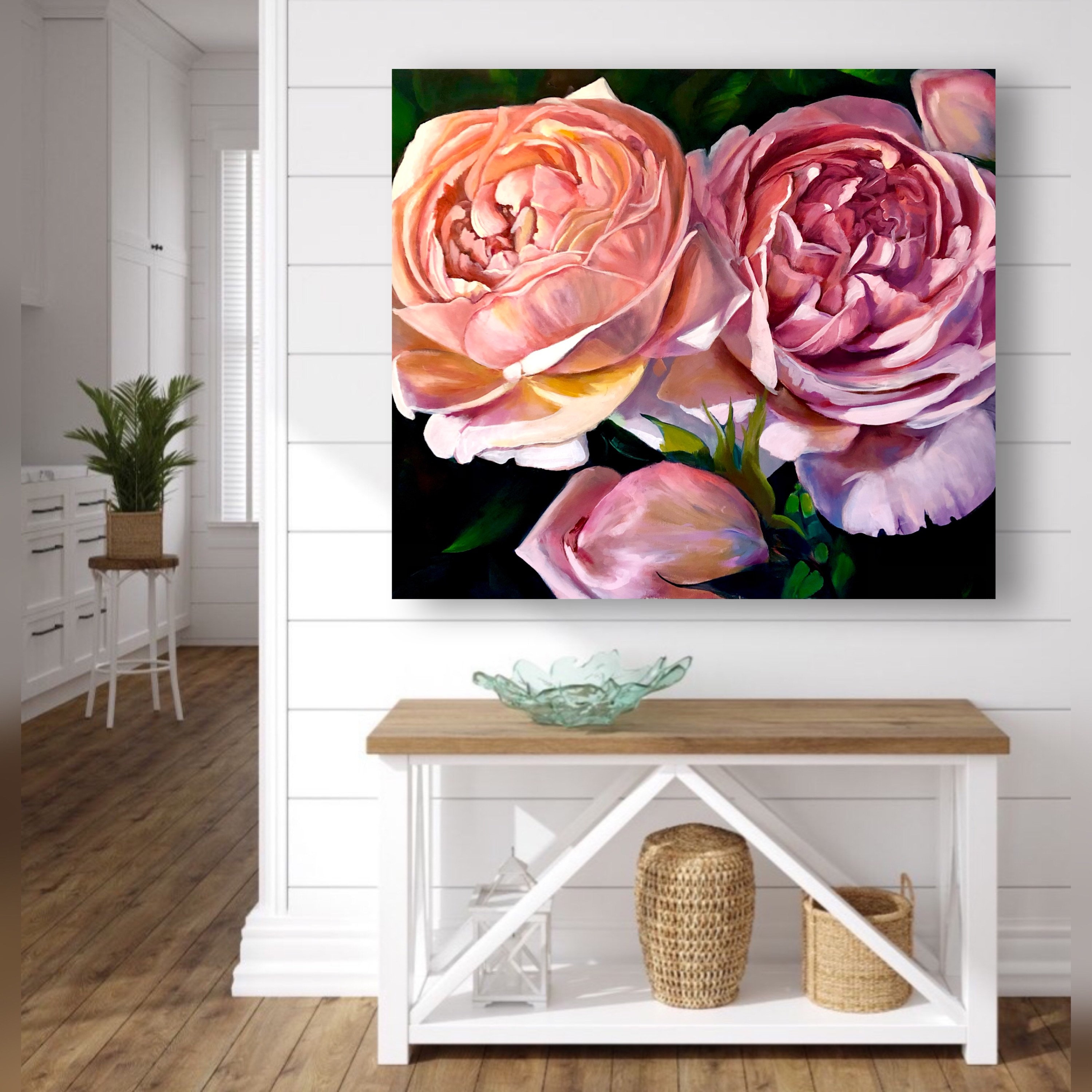 Rose Painting Original Oil Artwork Floral Wall Art Floral Painting ...
