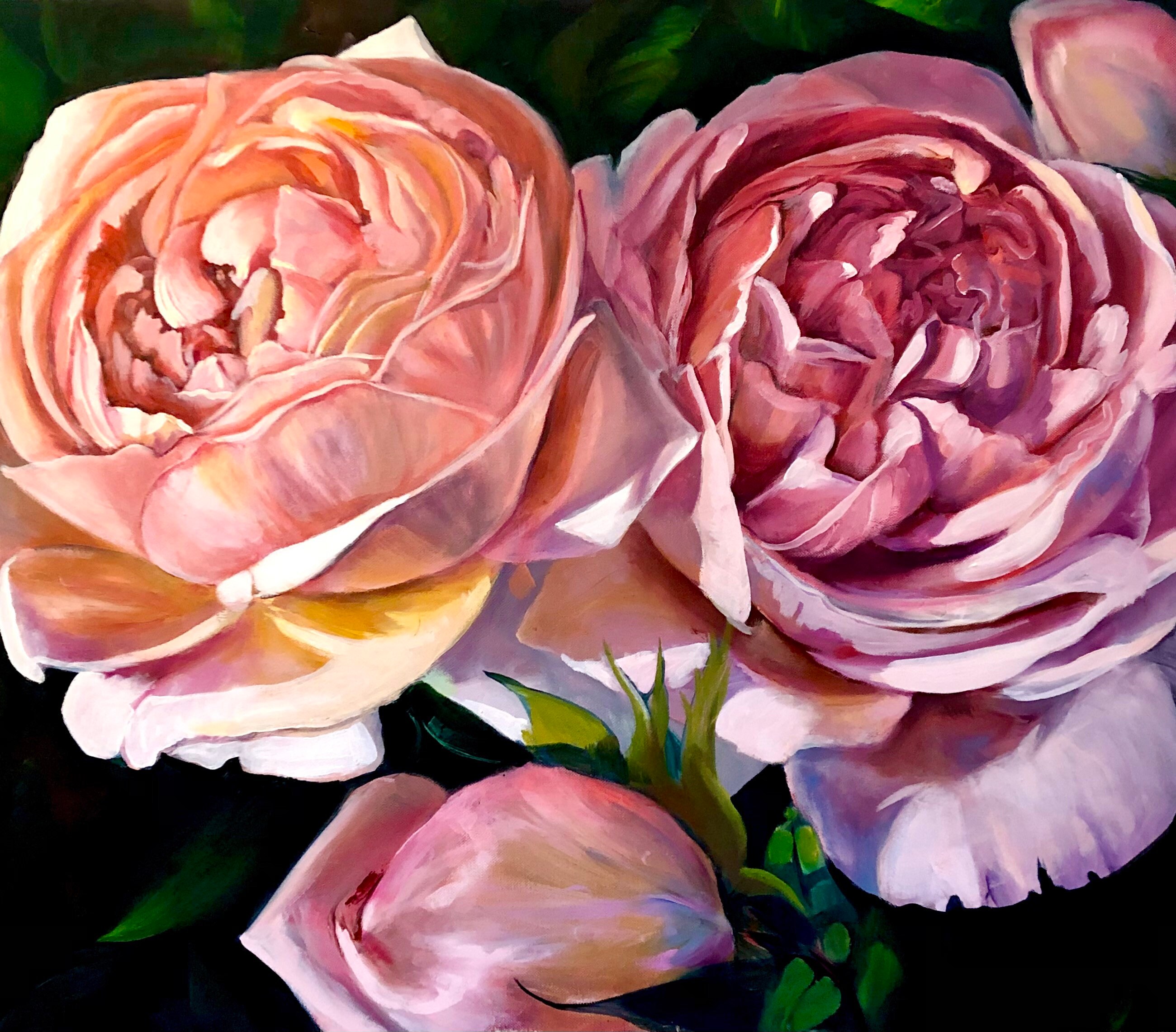 Rose Painting Original Oil Artwork Floral Wall Art Floral - Etsy