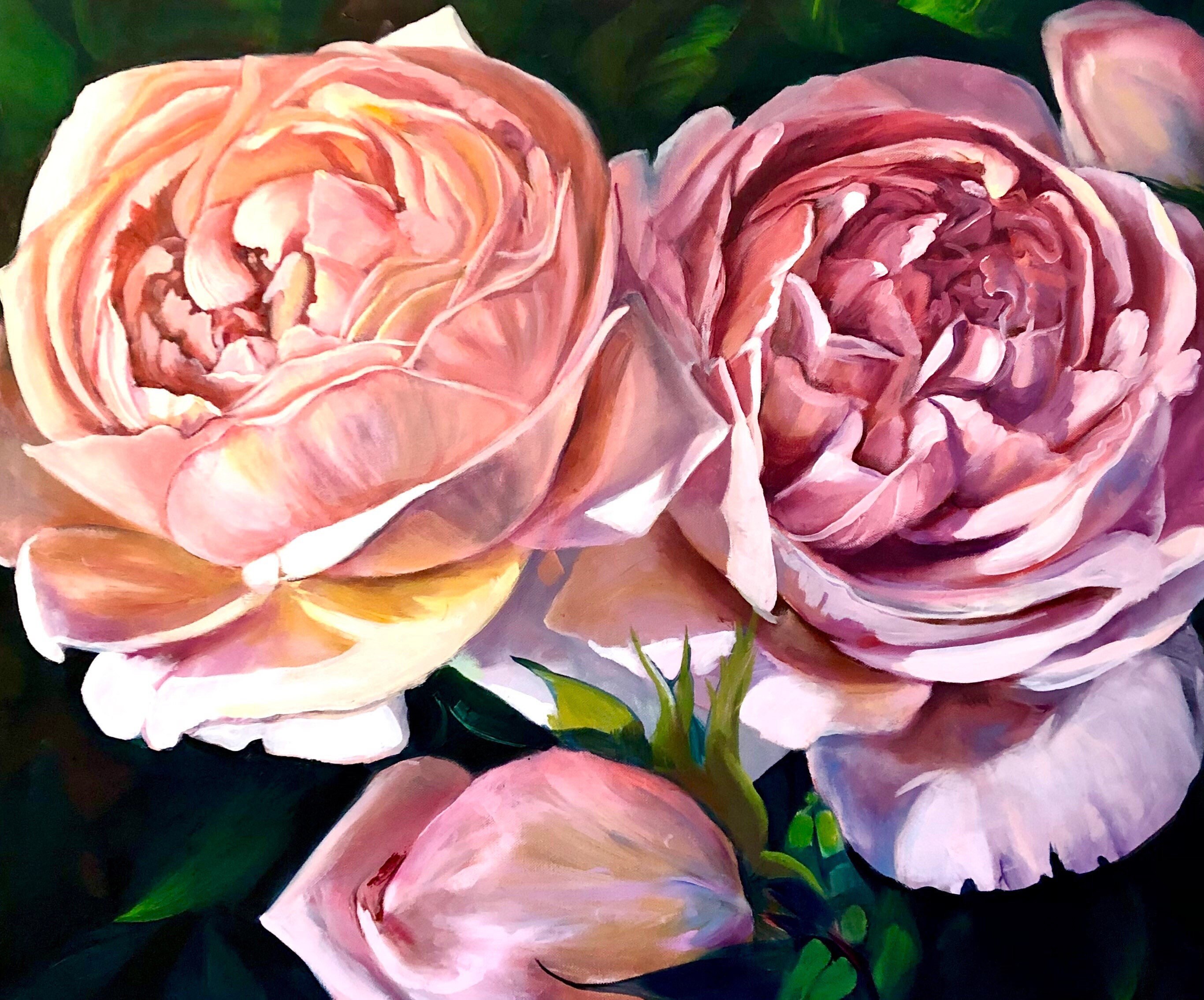 Rose Painting Original Oil Artwork Floral Wall Art Floral Painting ...