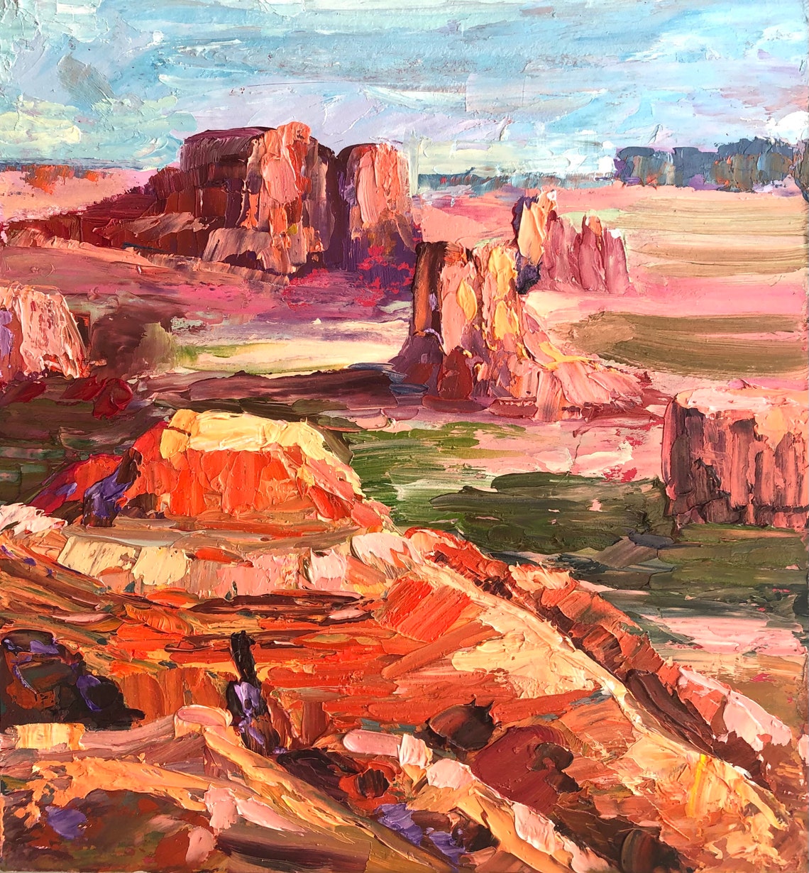Arizona Landscape Painting Original Artwork Grand Canyon Art - Etsy