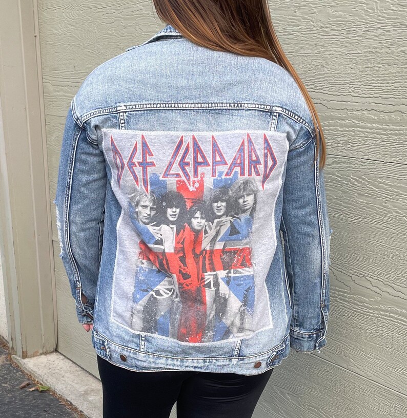 Def Leppard Upcycled Denim Jacket - Etsy