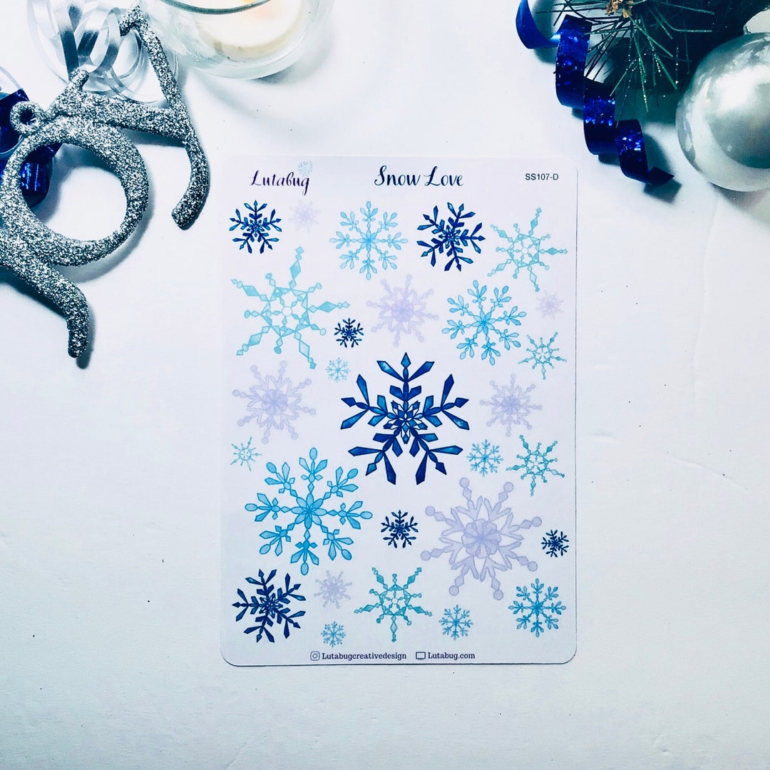 Snow Love/blue Snowflake Deco/planner Sticker Sheets and Matching ...