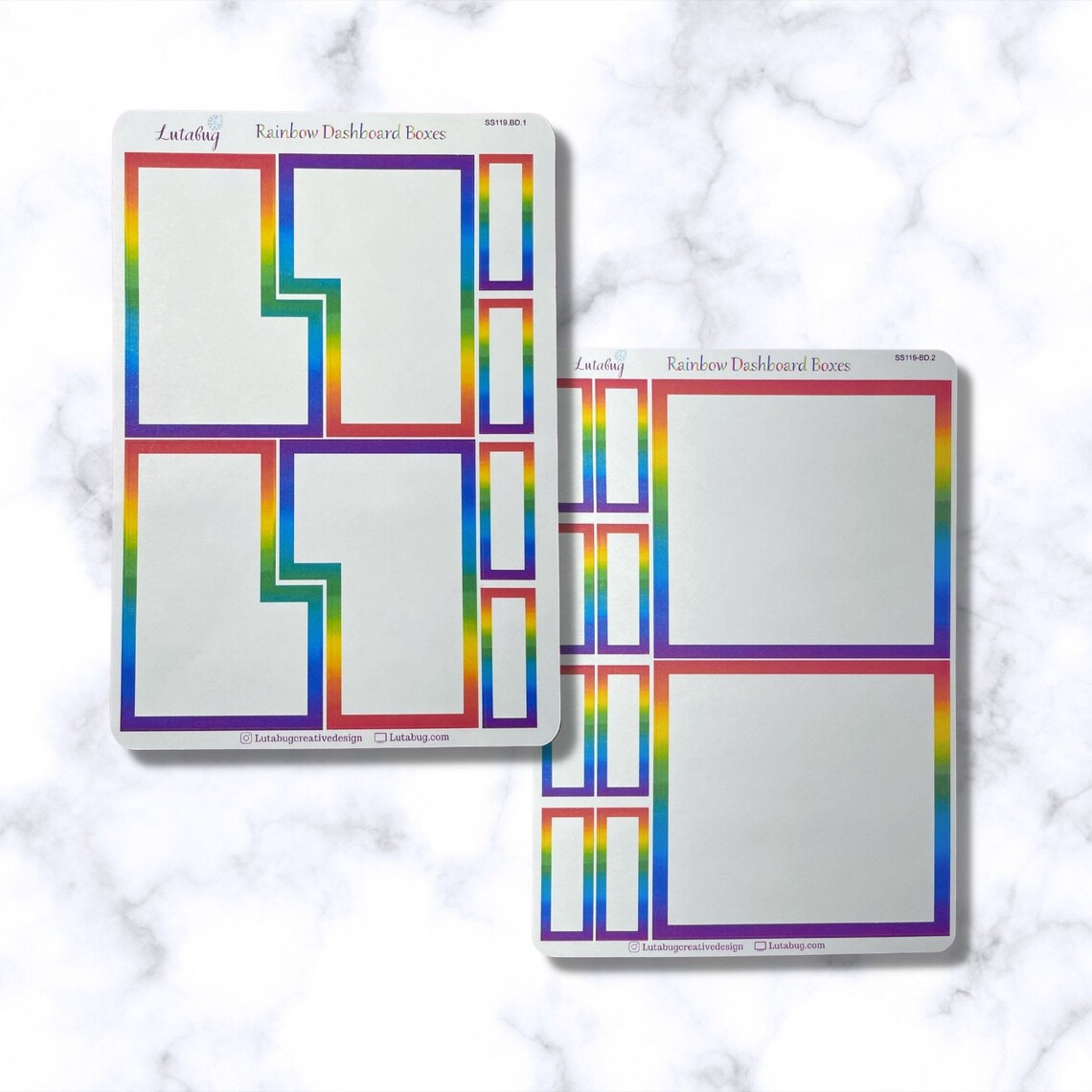 Rainbow Dashboard Planner Box Stickers - Etsy