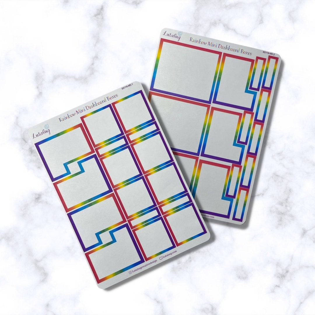 Rainbow Mini Dashboard Planner Box Stickers - Etsy