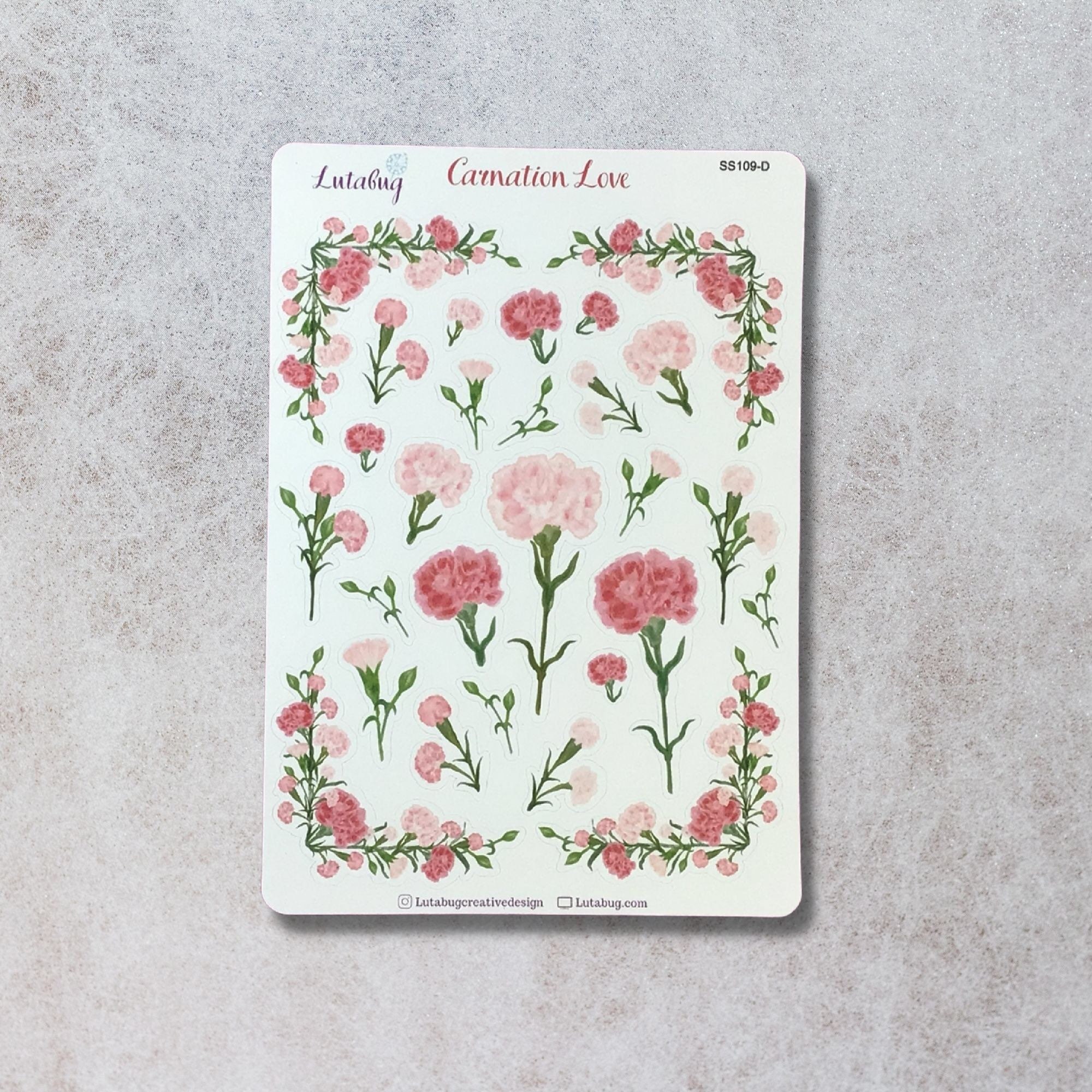 Carnation Love Classic Dashboard Planner Deco and Box Sticker Kit - Etsy