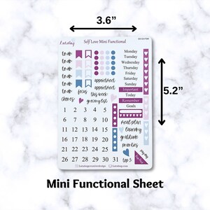 Self Love, Functional Planner Sticker Sheet, Weekly Planner, Checklists ...