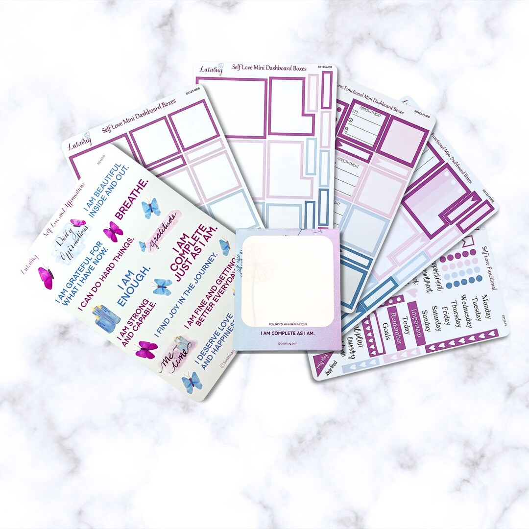 Self Love and Affirmations, Affirmation Notepad, Mini Dashboard ...