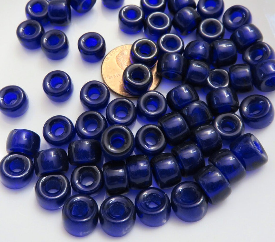 Cobalt Transparent Blue, 9 MM Roller Czech Glass Seed Bead, Crow, Pony ...