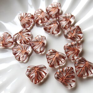 Crystal Clear Glass With Weathered Copper, Czech Maple Leaf, 13 Mm by ...