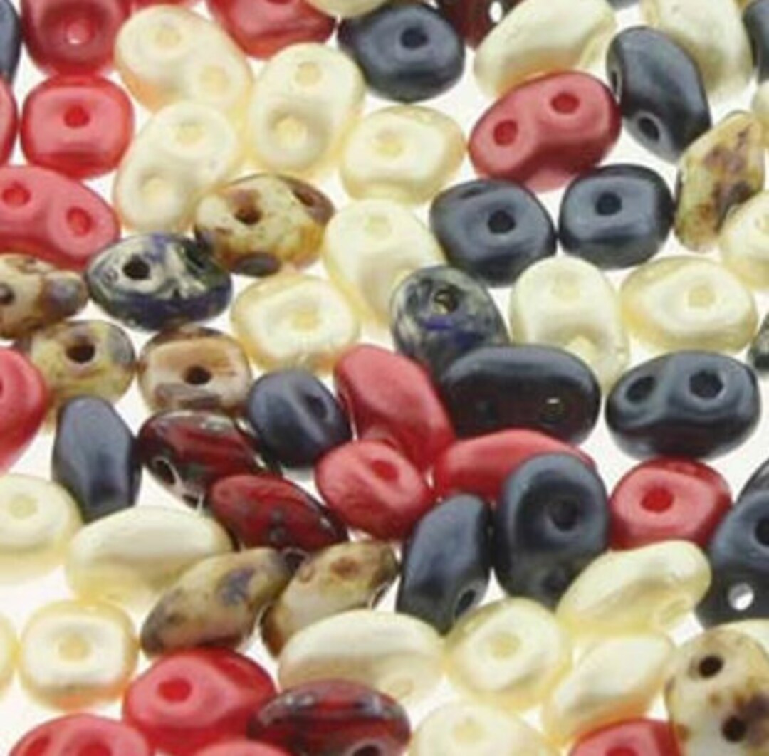 Old Glory Classic Colors Mix Glass, Superduo 2 Hole Seed Beads, 10 ...