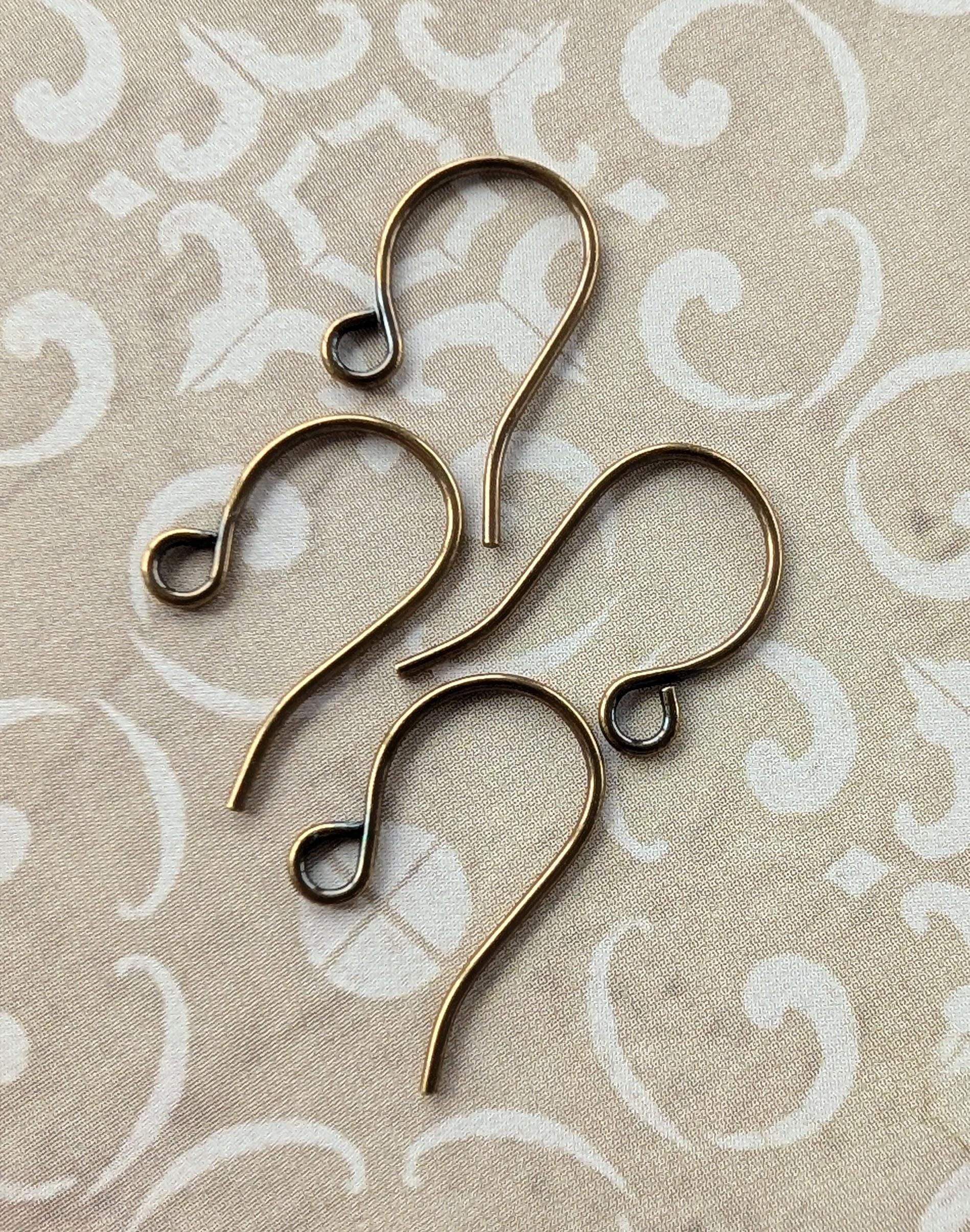 Antique Brass Ear Wires - Earring Hooks - French Hook - Fish Hook ...