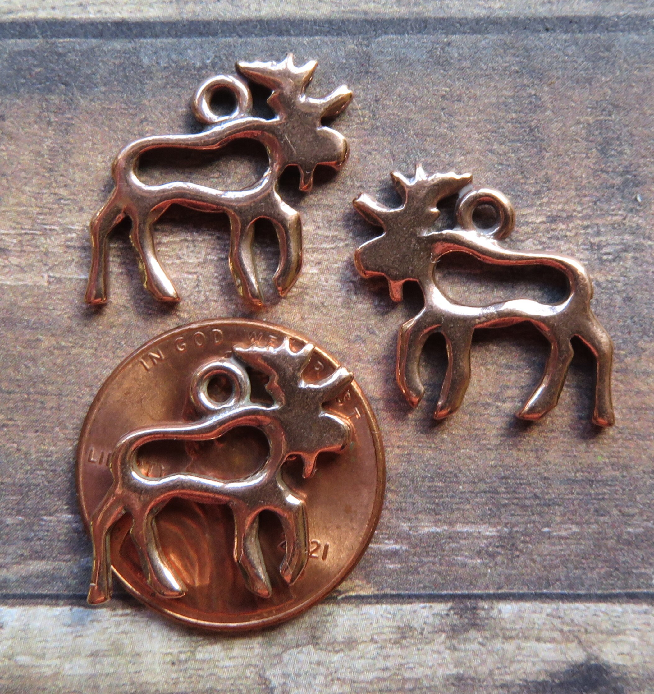 Copper Plated Petro Moose Tierracast Charm, 15 Mm, Made in the USA ...