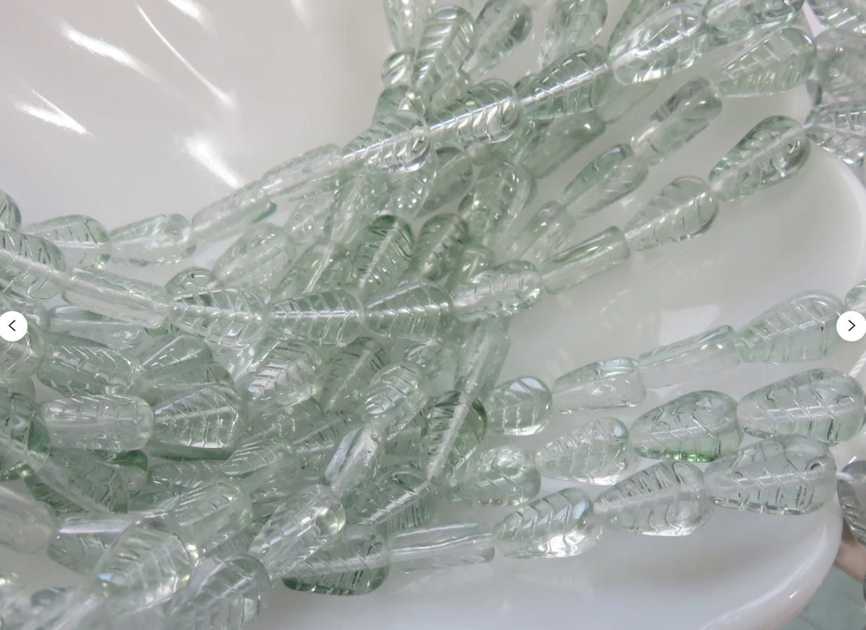 Sage Green Luster on Transparent Crystal Clear Vintage Style - Etsy