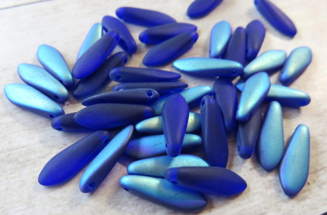 Matte Cobalt Blue Transparent Glass With Half Aurora Borealis AB ...