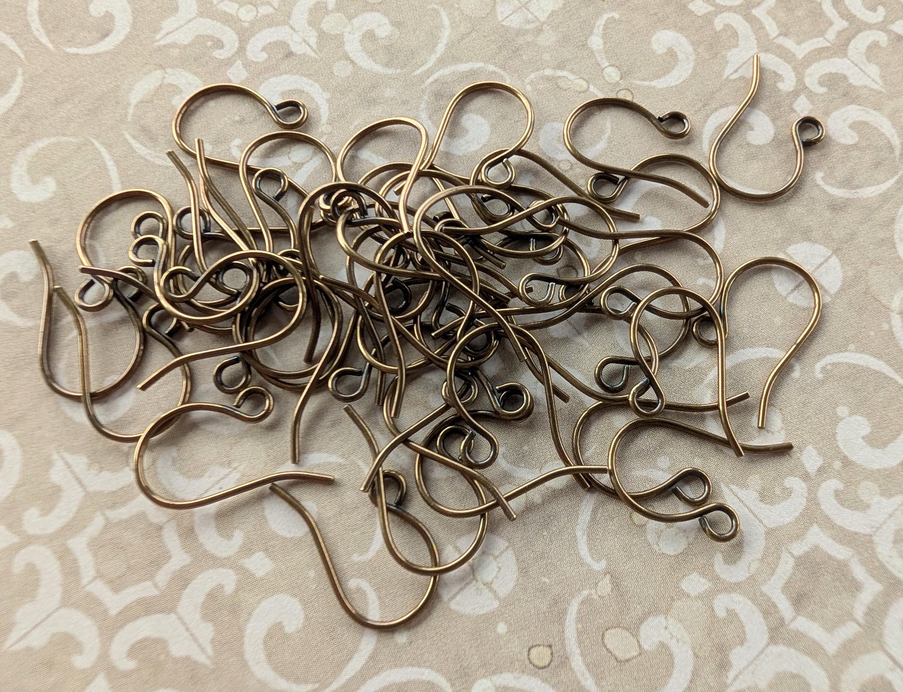 Antique Brass Ear Wires - Earring Hooks - French Hook - Fish Hook ...