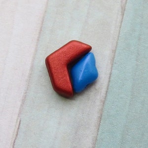 Matte Metallic Lava Red Glass Beads, Czech 2 Hole Chevron 10 Mm by 4 Mm ...