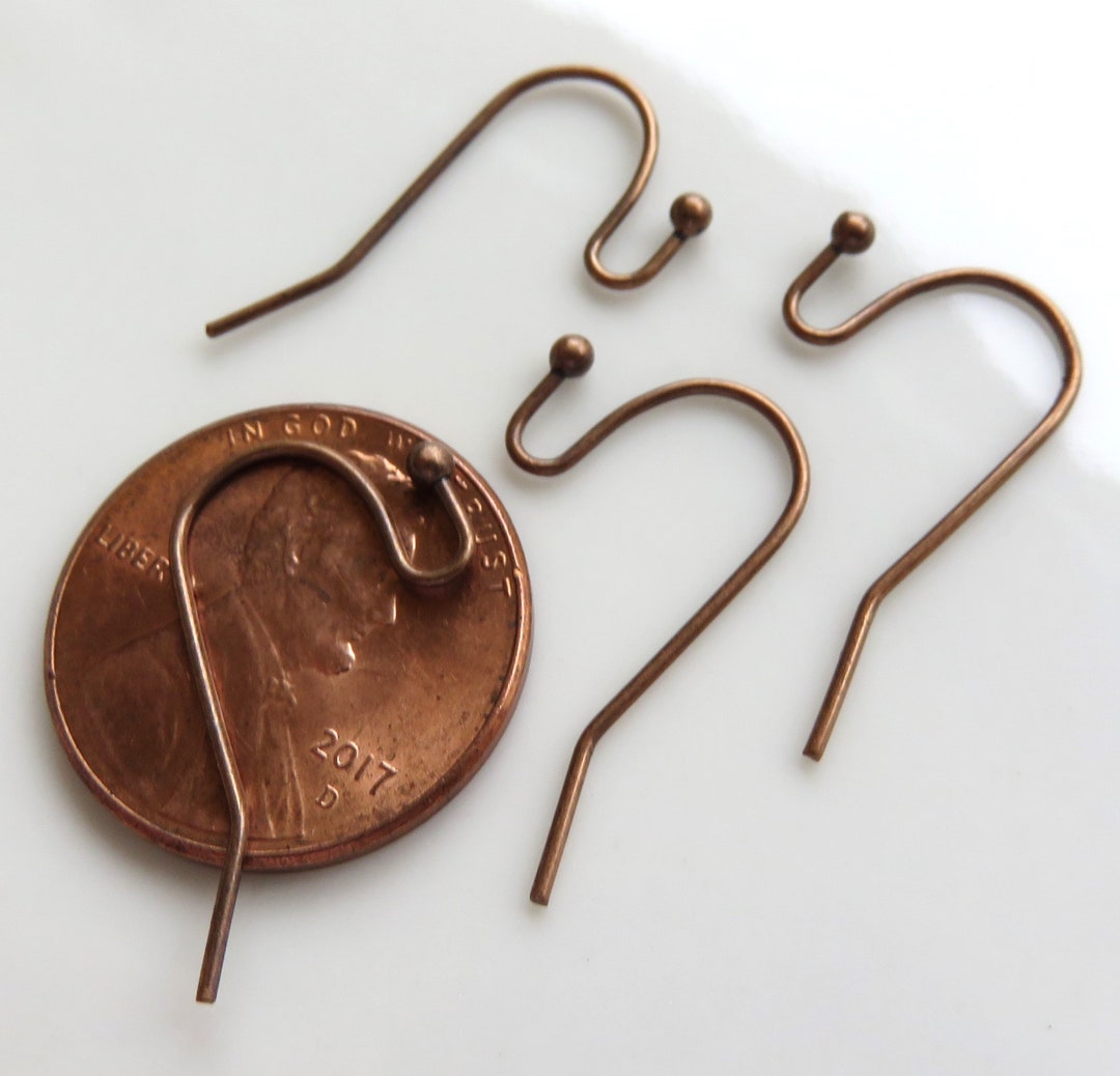 Antique Copper Plate Ear Wires - Earring Hooks - Plain 20 Gauge Wire ...