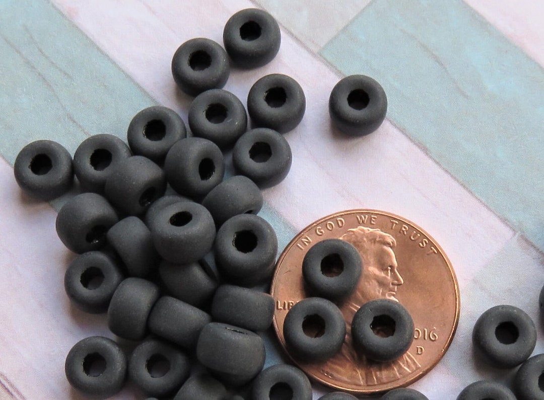 Matte Jet Black, Matubo 2/0 Czech Glass Seed Bead, Crow, Pony Bead, E ...
