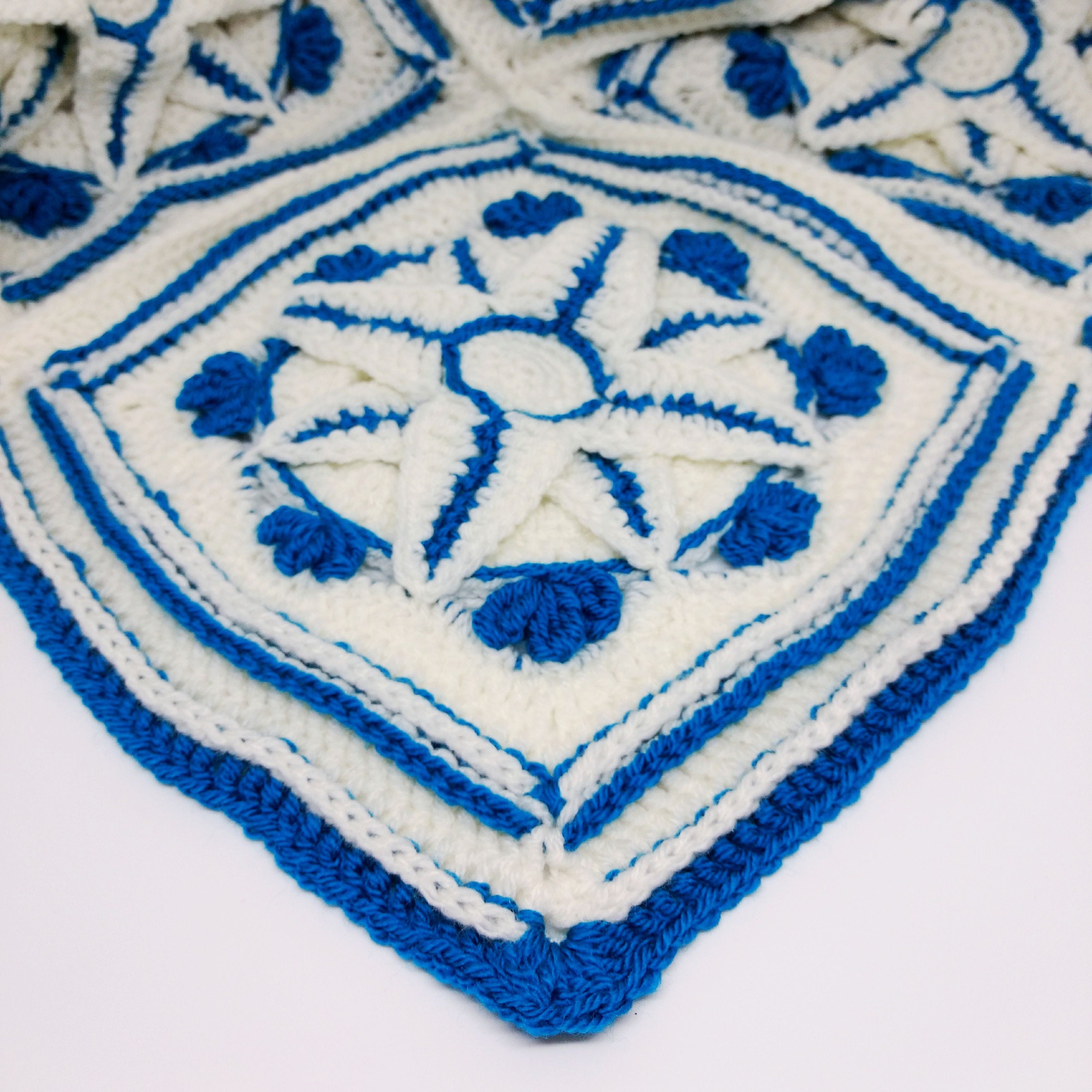Sapphire Star Granny Square Pattern, Crochet Square Pattern, Afghan ...