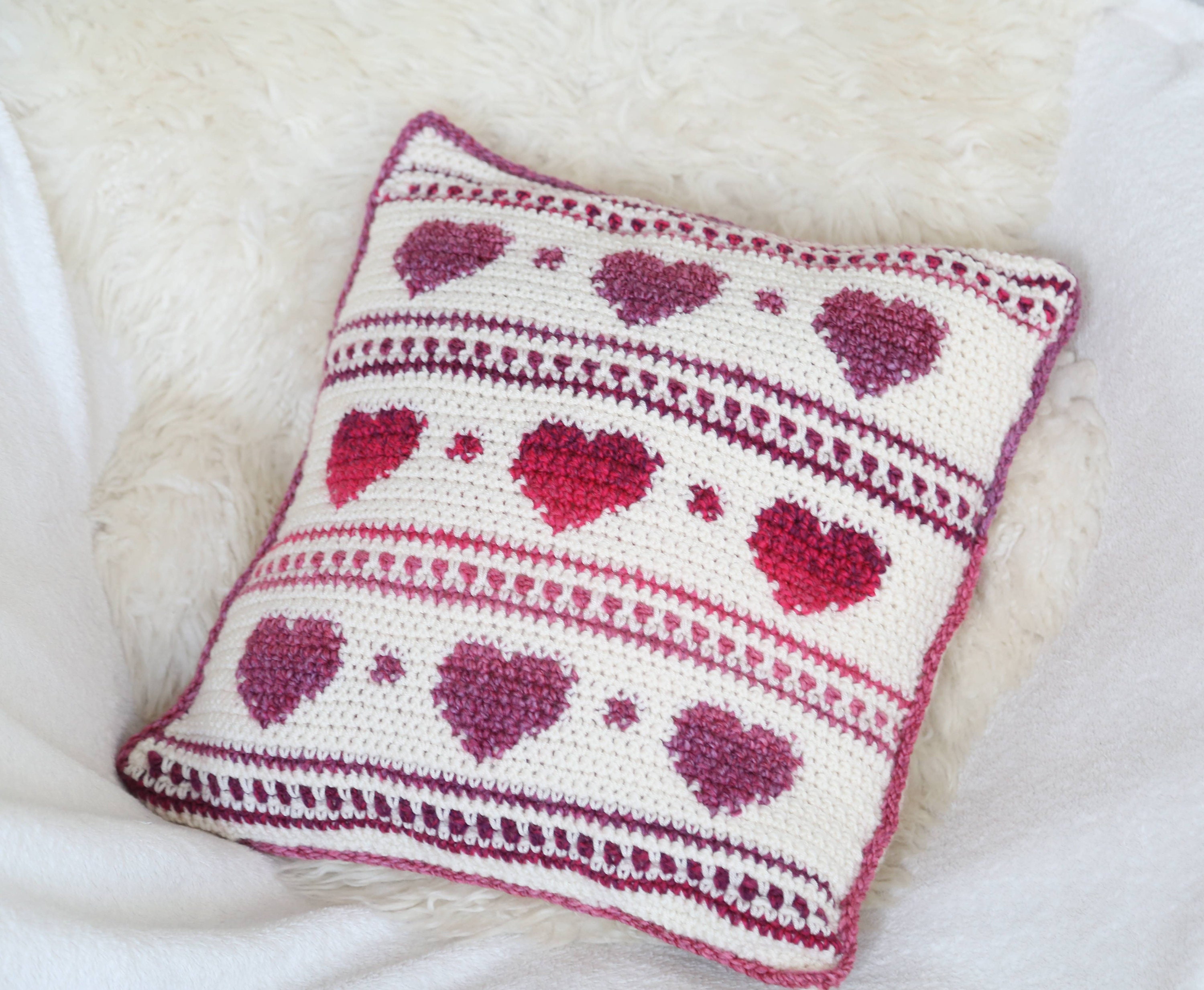 Heart Crochet Cushion Cover Pattern, Crochet Heart Pattern, Crochet ...