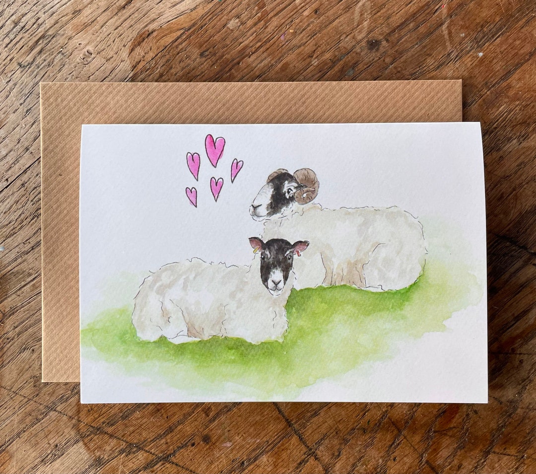 Sheep Valentines Day Card - Etsy
