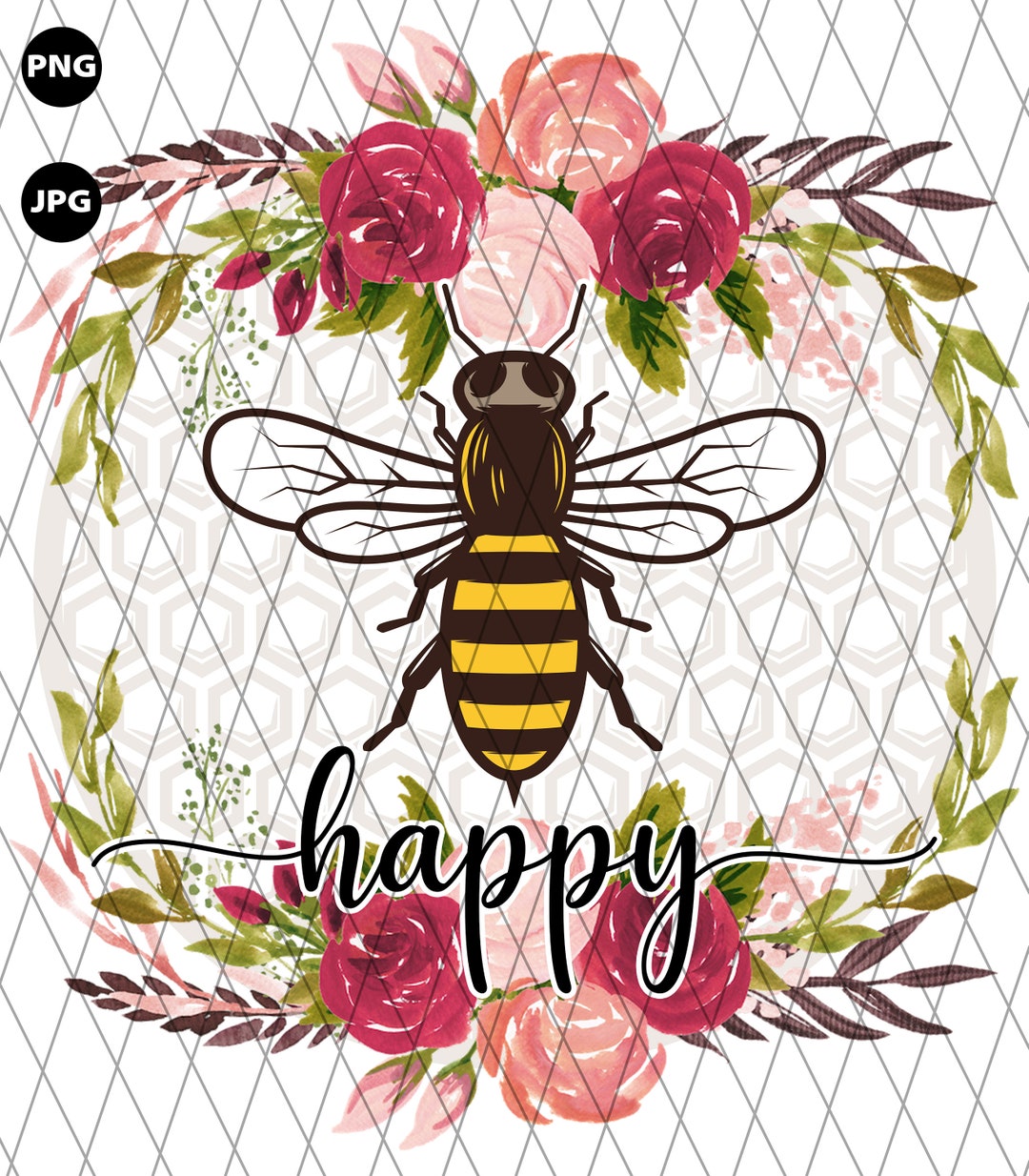 Bee Happy Png Sublimation Designs Downloads PNG Transparent - Etsy