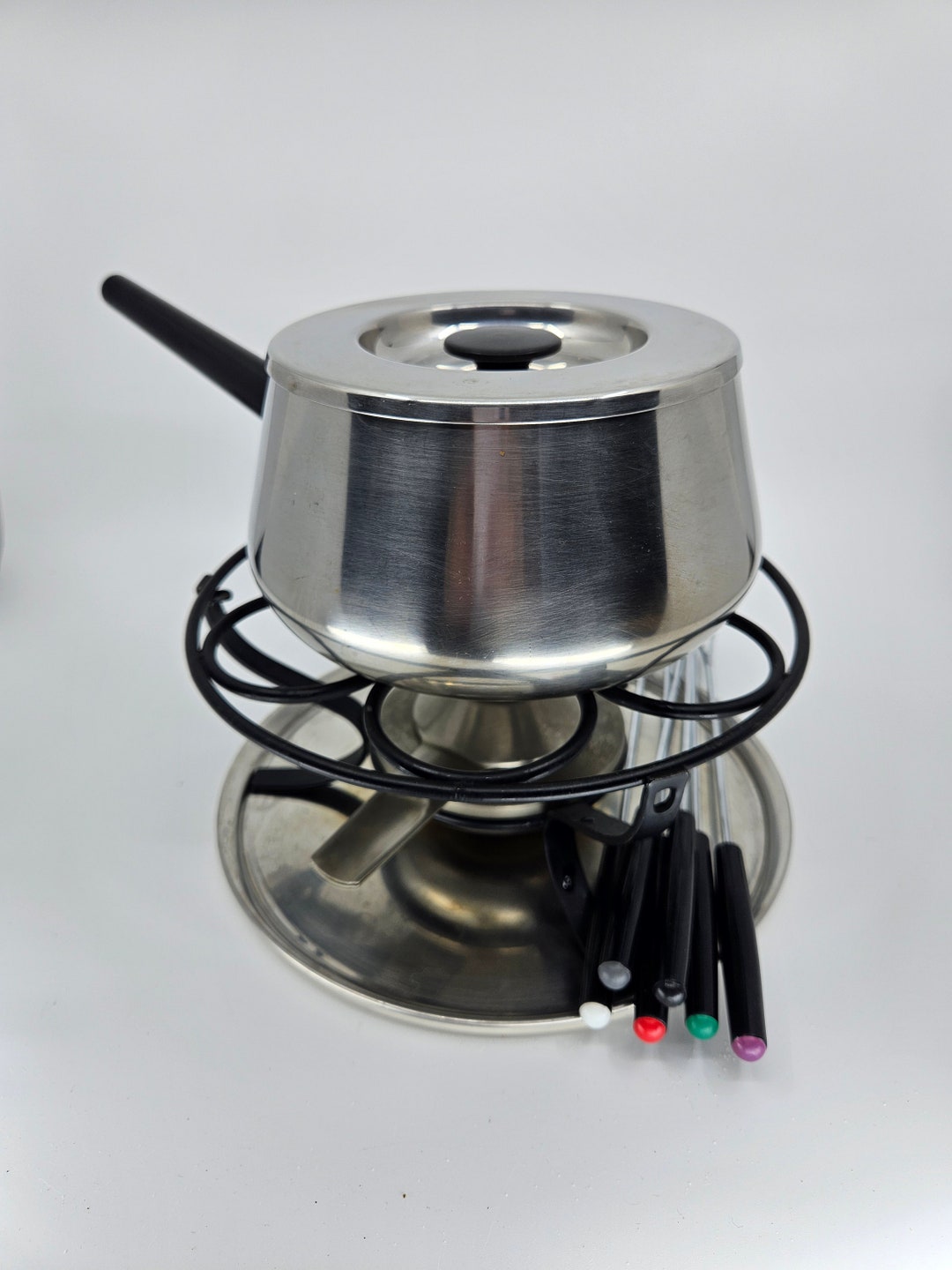 Sigg of Switzerland Stainless Steel Fondue Pot Set - Complete! - Etsy