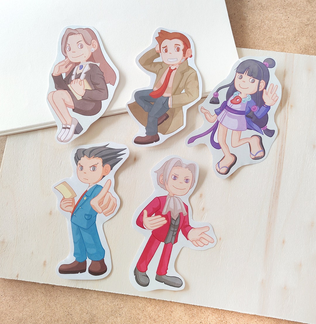 Ace Attorney Sticker Pack, Phoenix Wright, Miles Edgeworth, Maya Fey ...