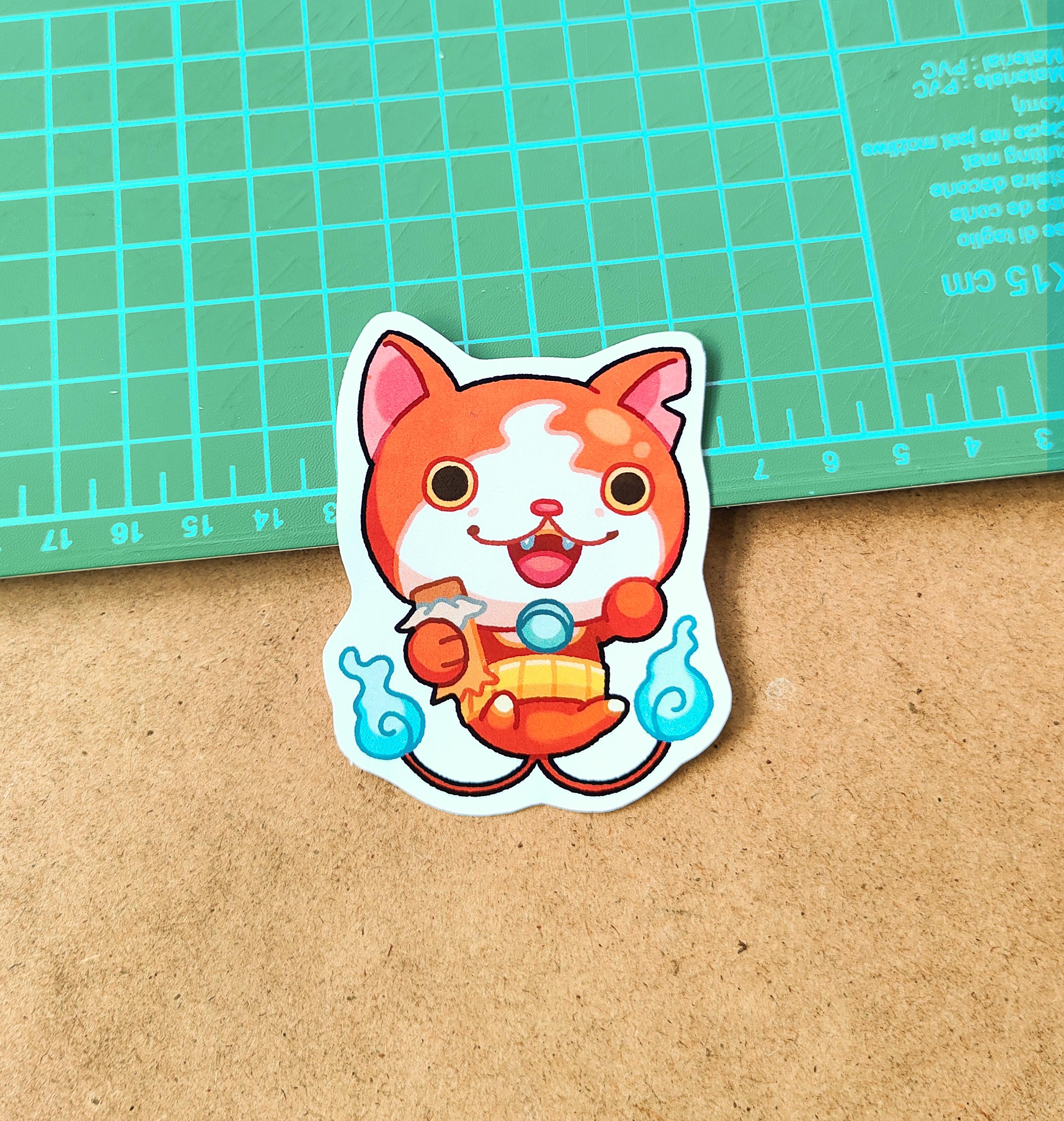 Yokai Watch Stickers | Jibanyan, Komasan and Whisper Cute Laptop ...