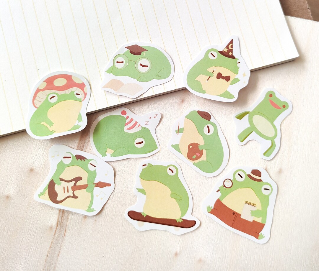Small Frog Sticker Pack Cute Tiny Frog Sticker Set Set of 9 Mini ...
