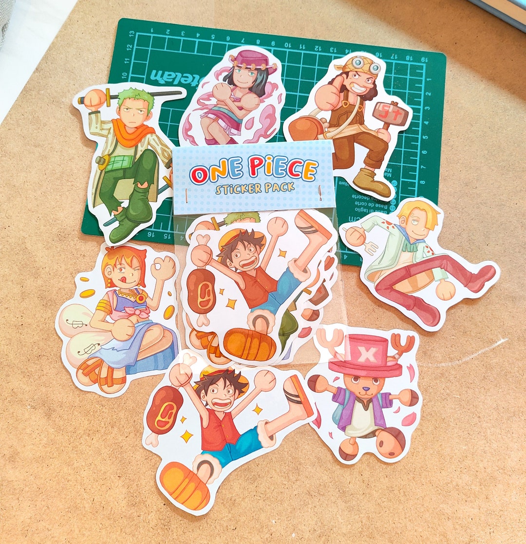 One Piece Sticker Pack, Anime Sticker Set Luffy, Zoro, Nami, Sanji ...