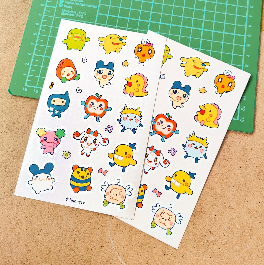 Cute Tamagotchi Sticker Sheet Journal Stickers, Kuchipatchi, Ichigotchi ...