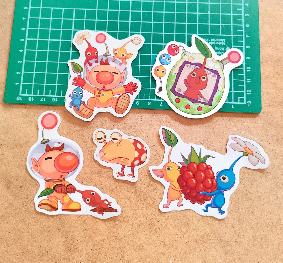 Pikmin Sticker Pack Olimar, Bulborb, Red Pikmin, Blue Pikmin and Yellow ...