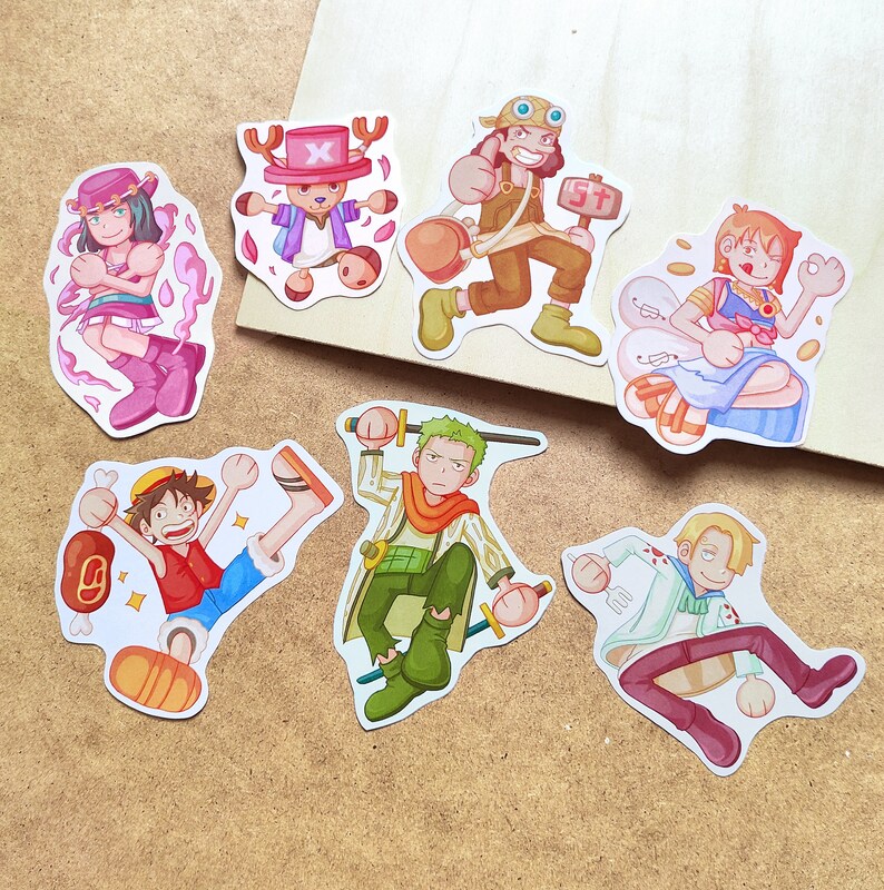 One Piece Sticker Pack Anime Sticker Set Luffy Zoro Nami - Etsy