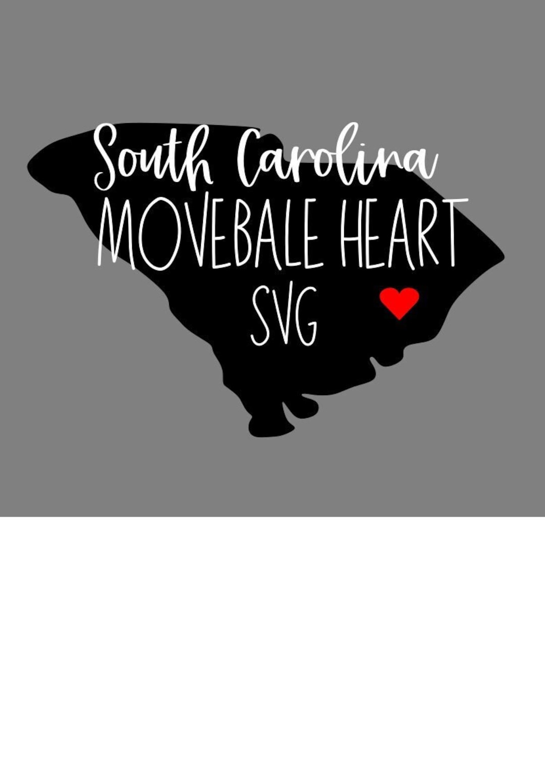 South Carolina State SVG File - South Carolina Moveable Heart SVG ...