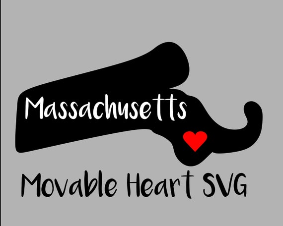 Massachusetts State SVG File Massachusetts Moveable Heart | Etsy