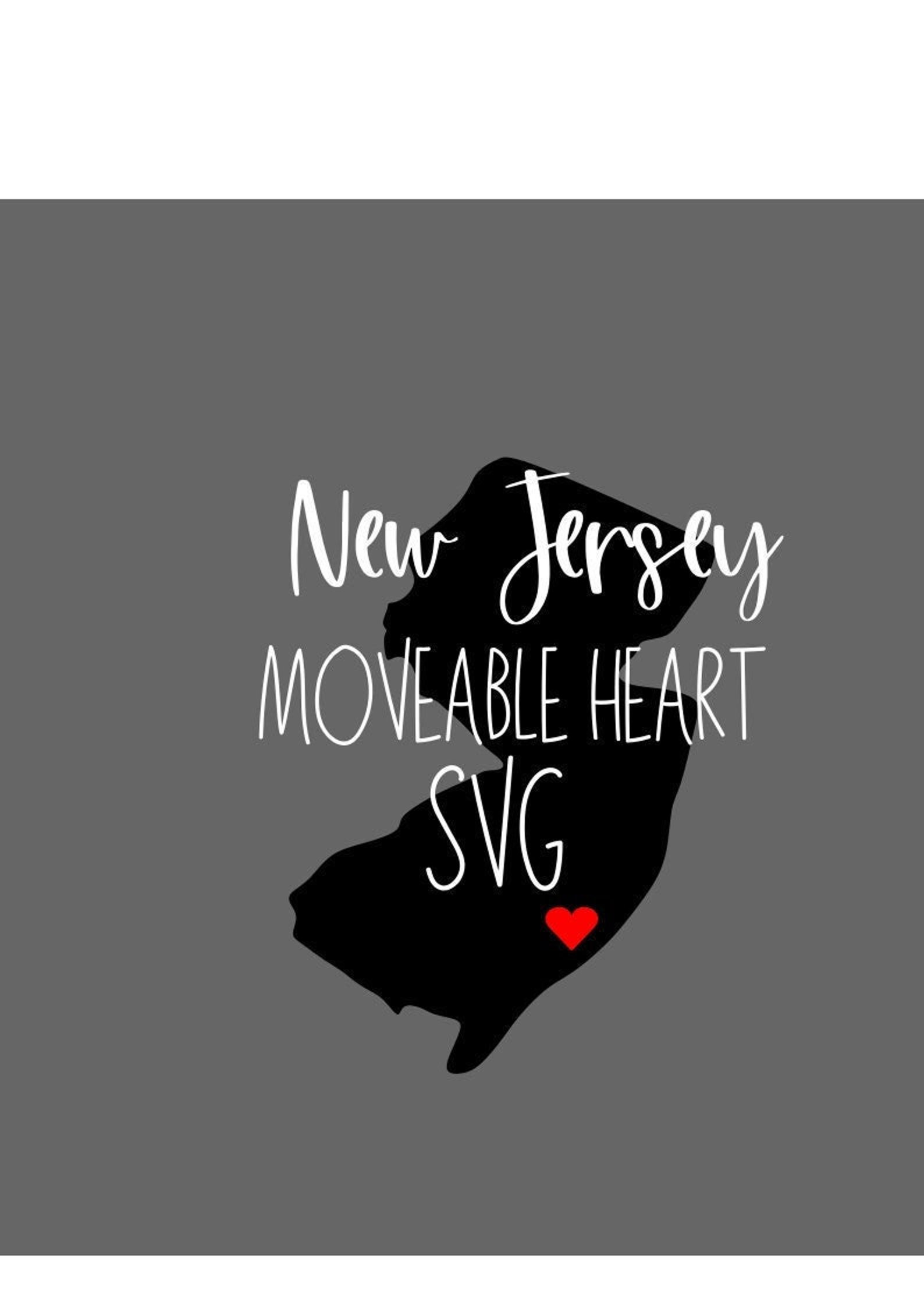 New Jersey State SVG File - New Jersey Moveable Heart SVG - State File ...