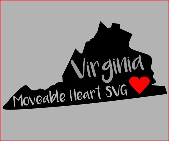 Virginia State SVG File Virginia Moveable Heart SVG State | Etsy