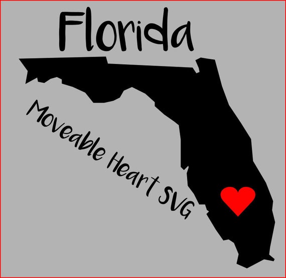 Florida State SVG File Florida Moveable Heart SVG State - Etsy